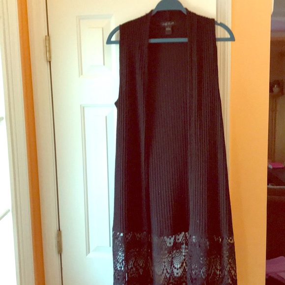 august silk | Sweaters | Black Wool Lace Shawl | Poshmark